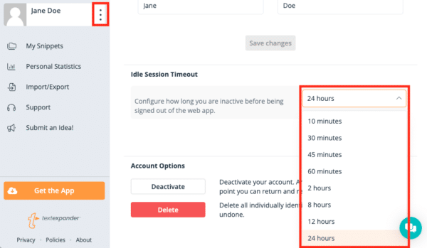 Changing Your Idle Session Timeout
