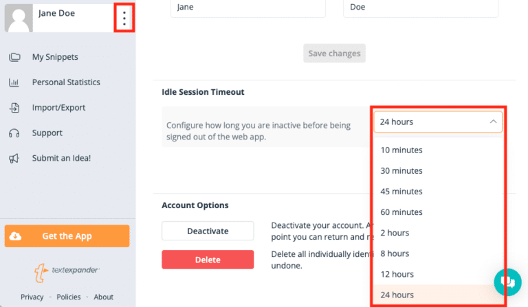 Changing Your Idle Session Timeout